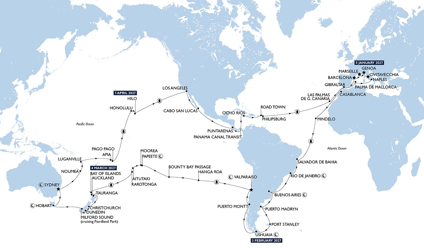 World Cruise 2027 - Around the world cruise 2027 | MSC Cruises